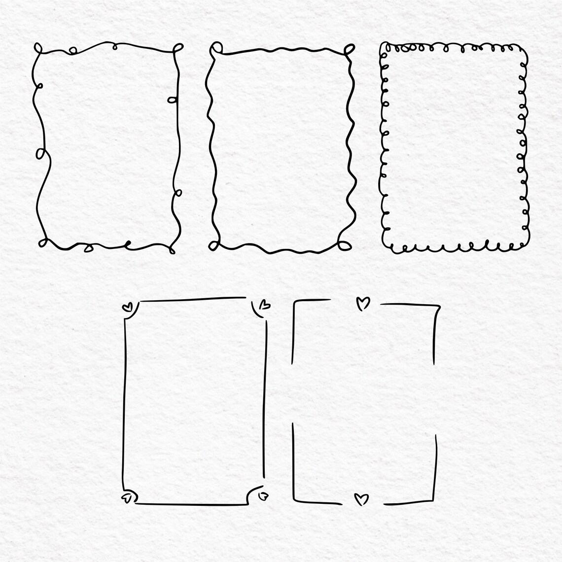 25 Hand Drawn Whimsicle Wedding Frames 5 X 7 Inches, Wedding Invitation ...