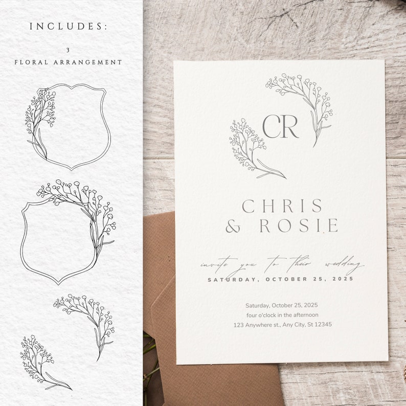 Gypsophila Wedding Hand Draw, Baby's Breath Hand Drawn Line Art ...