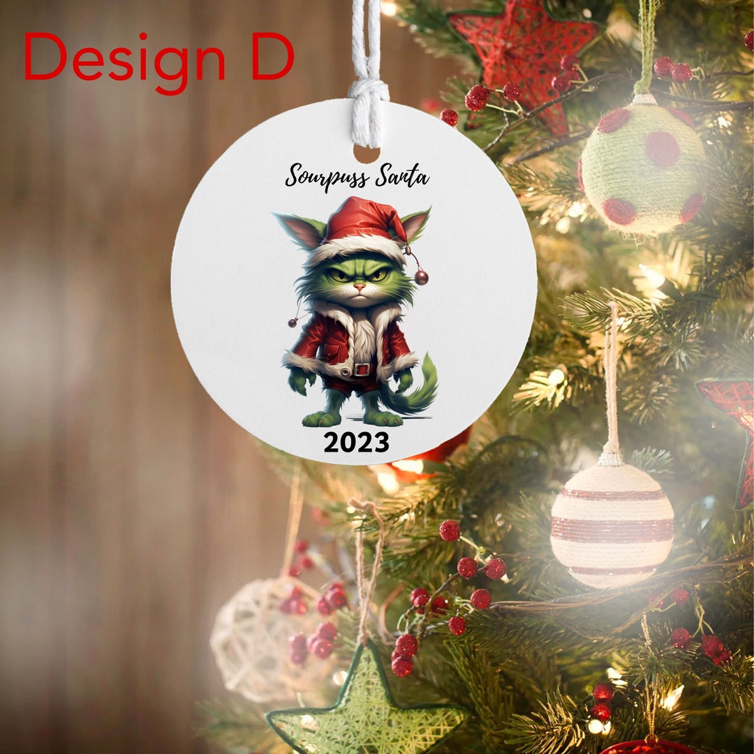The Grumpy Green Cat Ornament D Christmas Gift Christmas - Etsy