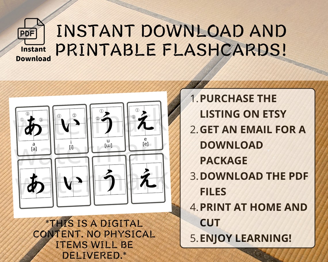 Hiragana Katakana Practice Flashcard Bundle for Japanese Learners ...