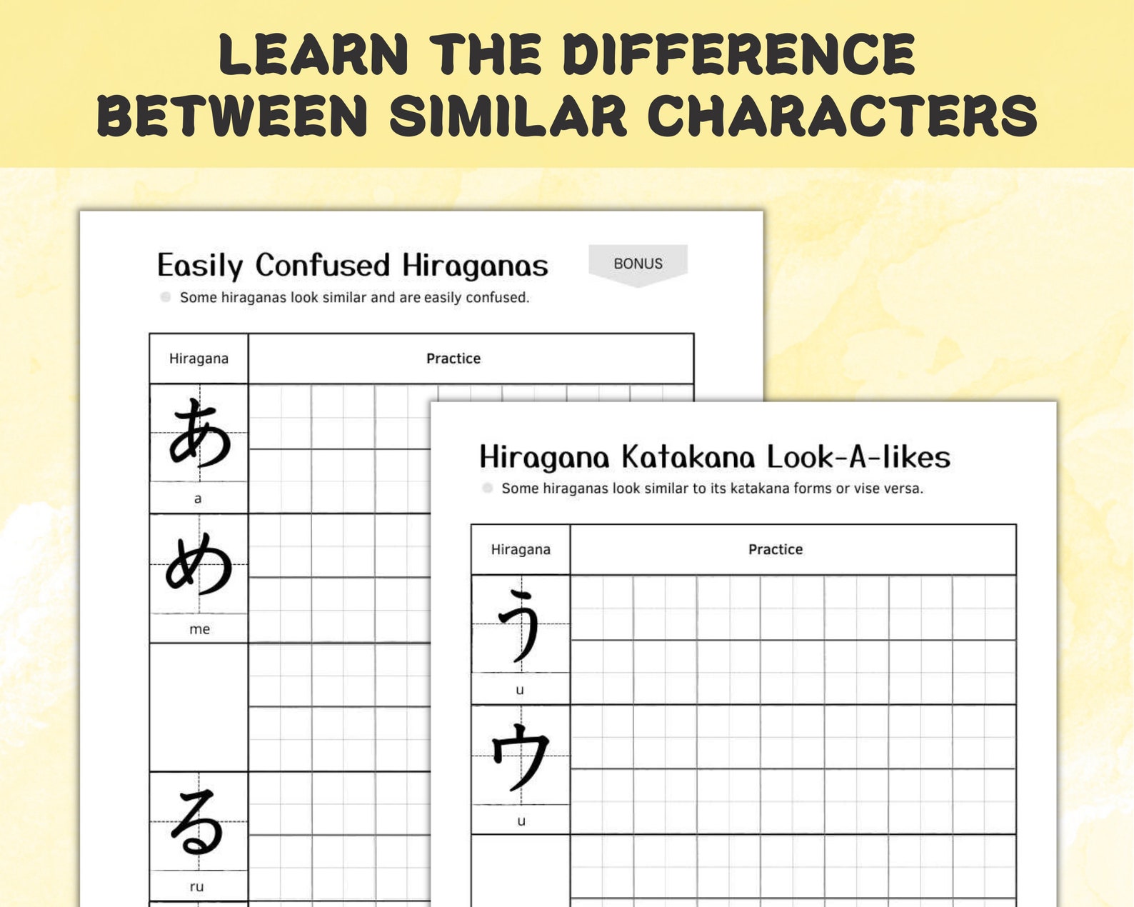 Hiragana & Katakana Practice Worksheets Bundle (PDF Download) - Etsy