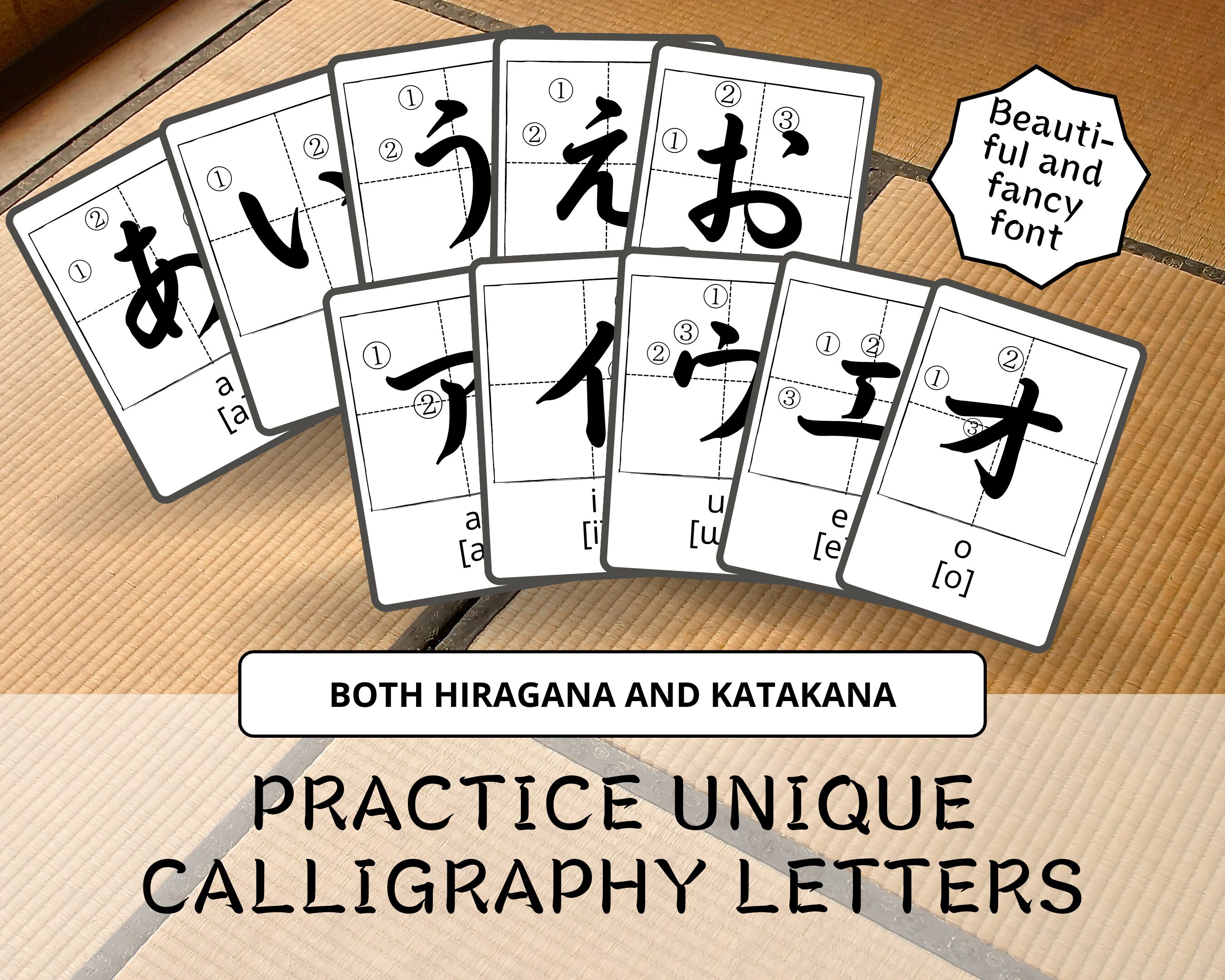 Hiragana Katakana Practice Flashcard Bundle for Japanese Learners ...