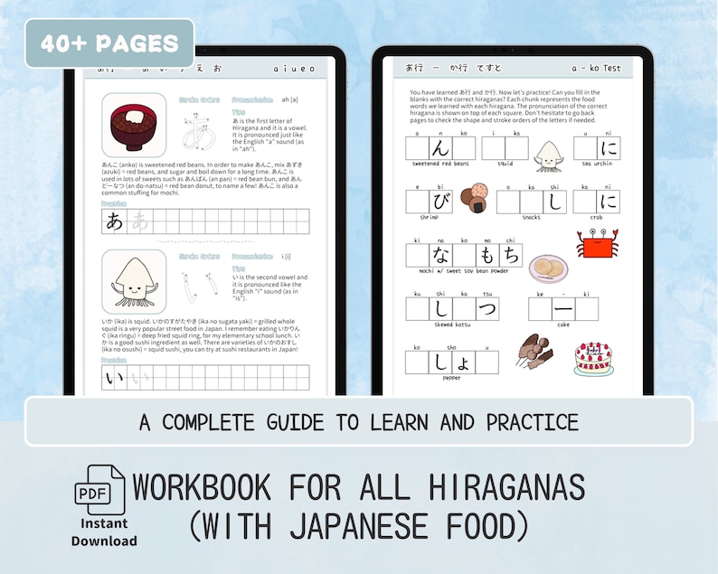 Hiragana Workbook to Practice Japanese Reading and Writing Worksheets ...