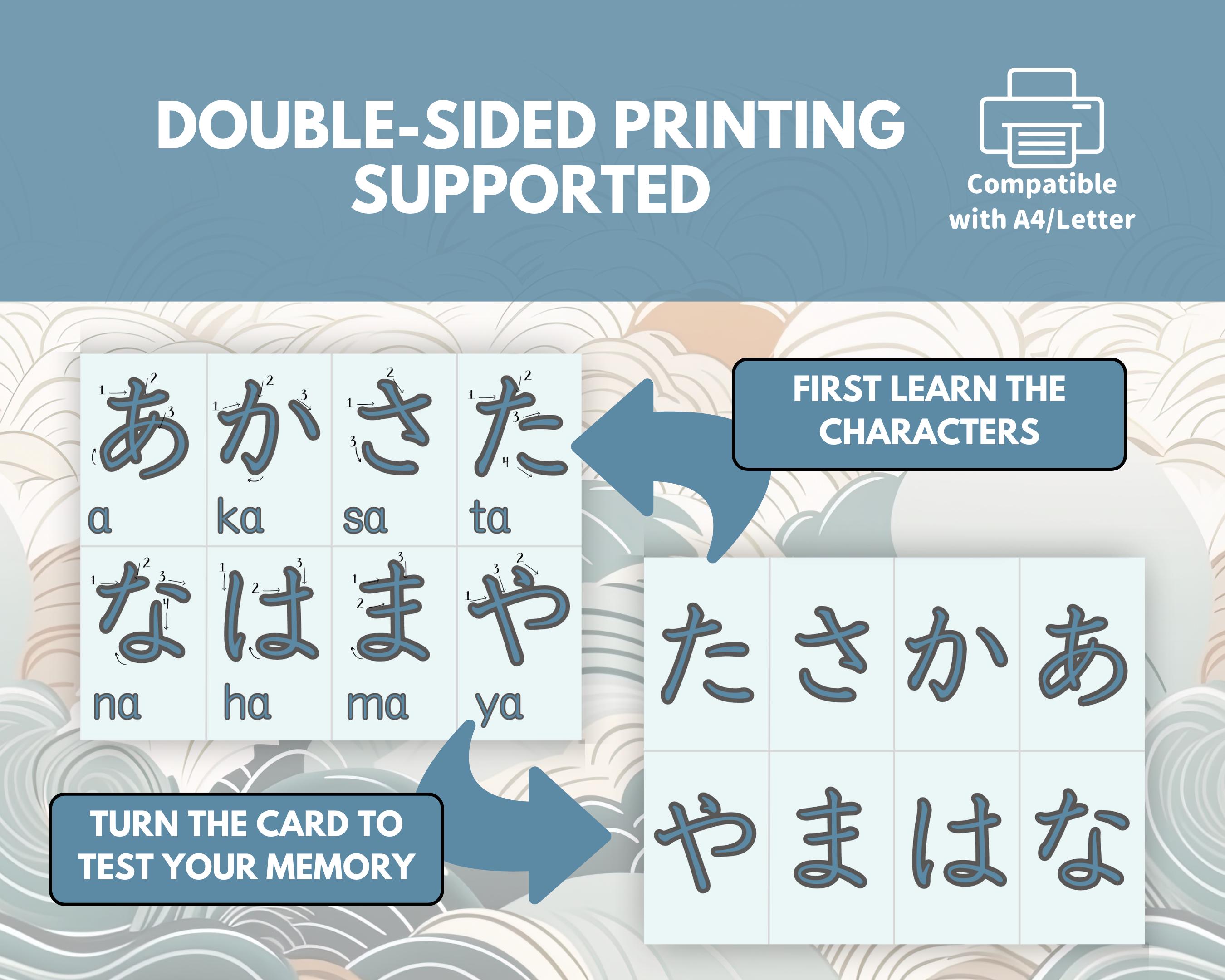 Hiragana Cards Color Coordinated Japanese Practice Flashcards With ...