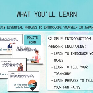 Japanese Self-introduction Flashcards: Basic Phrases, Hiragana Learning ...