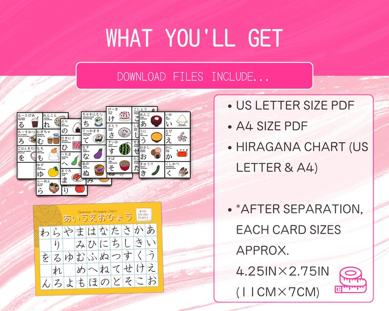 Hiragana Flashcards for Bilinguals Learn Japanese Food With Pictures ...