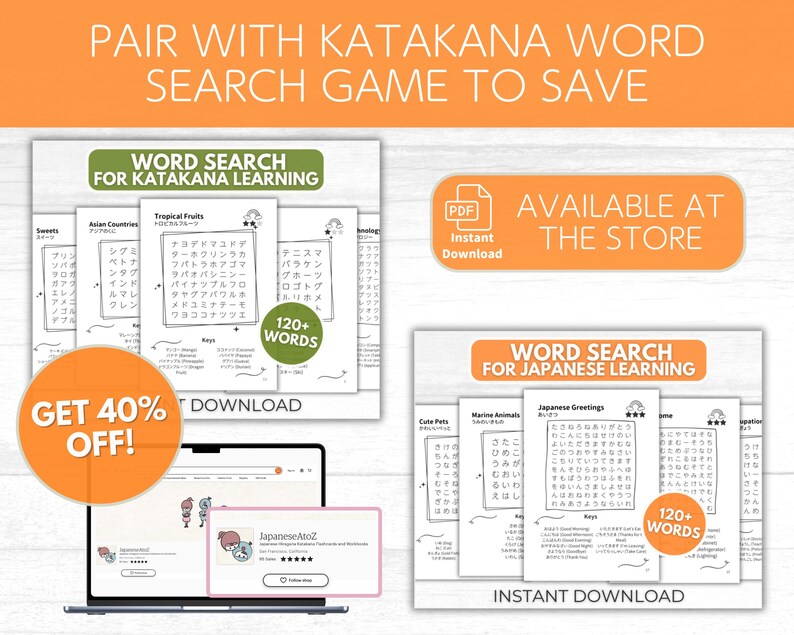 Hiragana Word Search: Japanese Learning Game (digital Printable) - Etsy