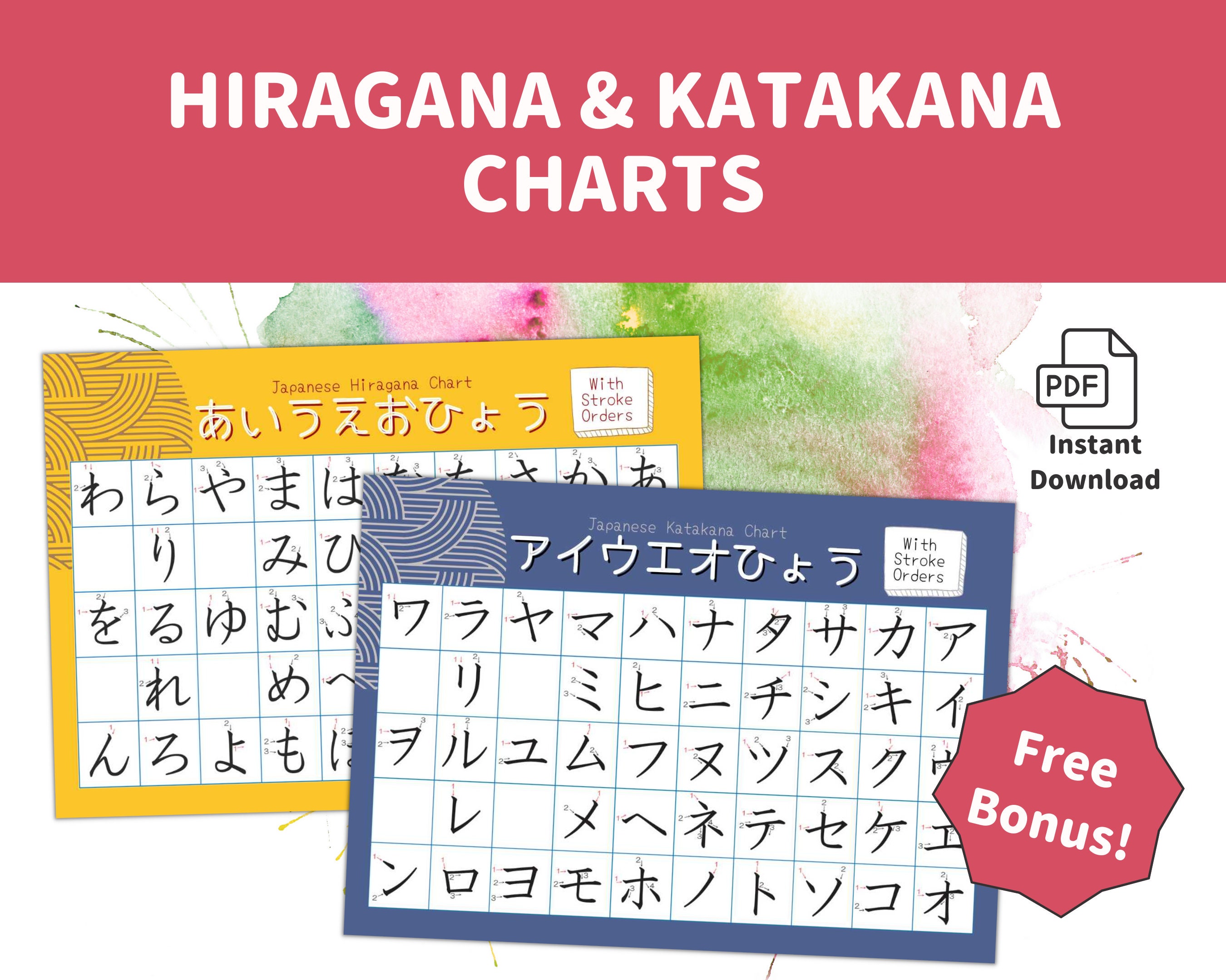 Hiragana Katakana Flashcard Bundle Japanese Flashcards Katakana and ...