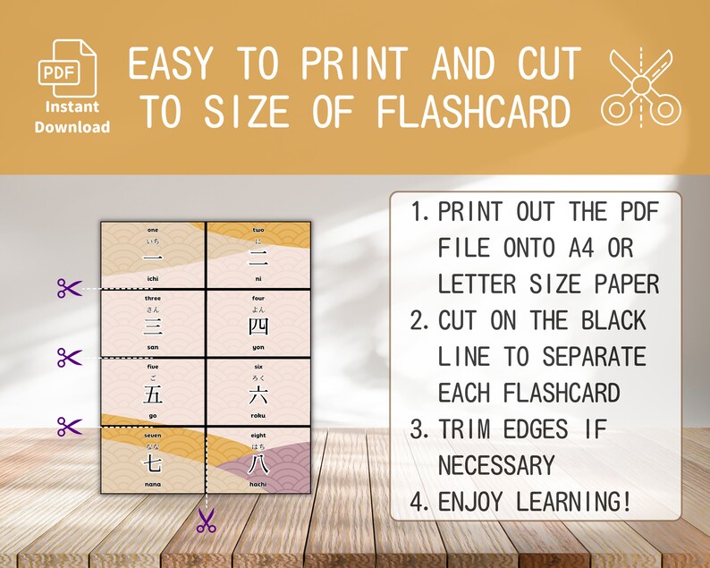 Numbers in Japanese Hiragana and Kanji Flashcards for Japanese Learning ...