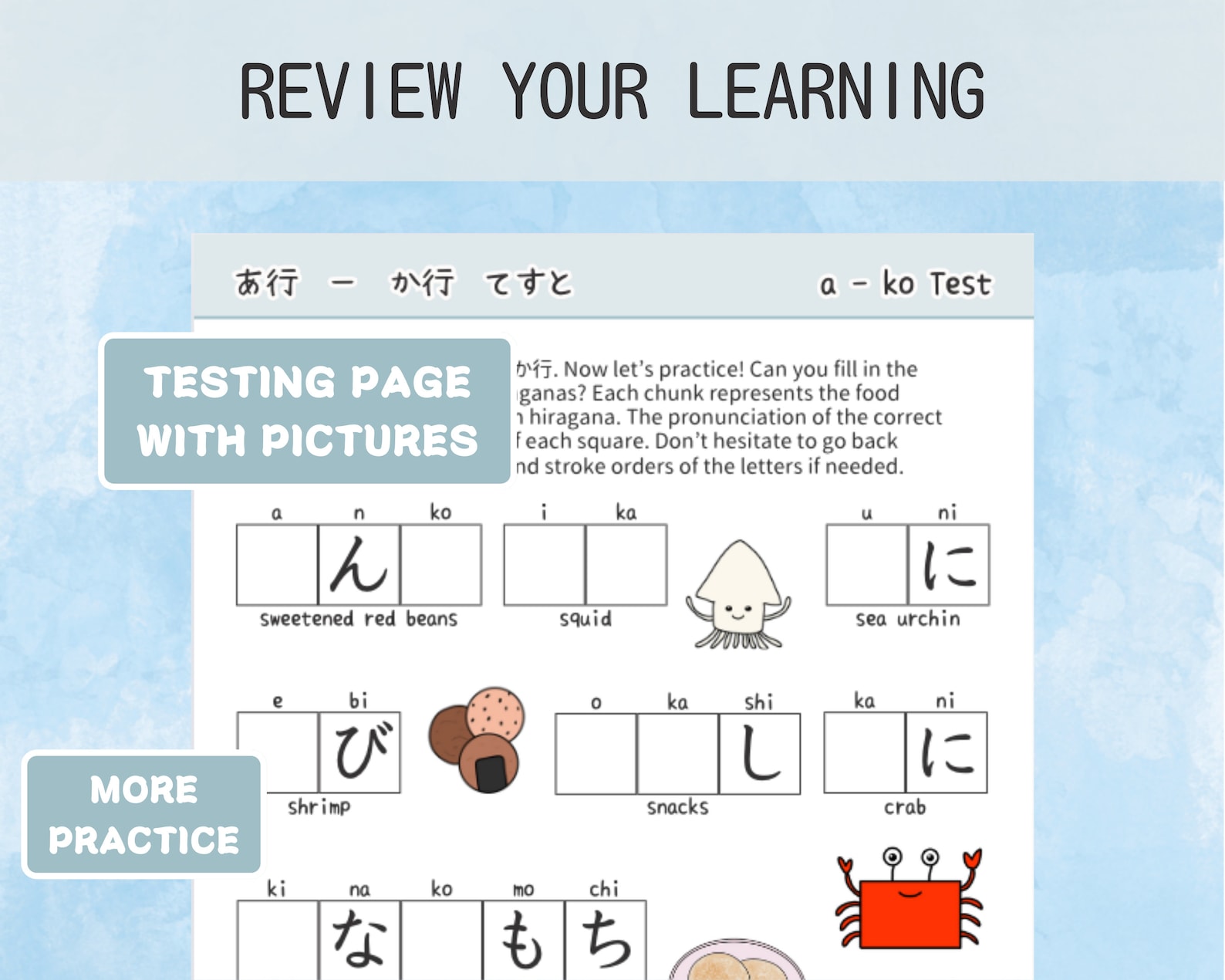 Hiragana Workbook to Practice Japanese Reading and Writing Worksheets ...