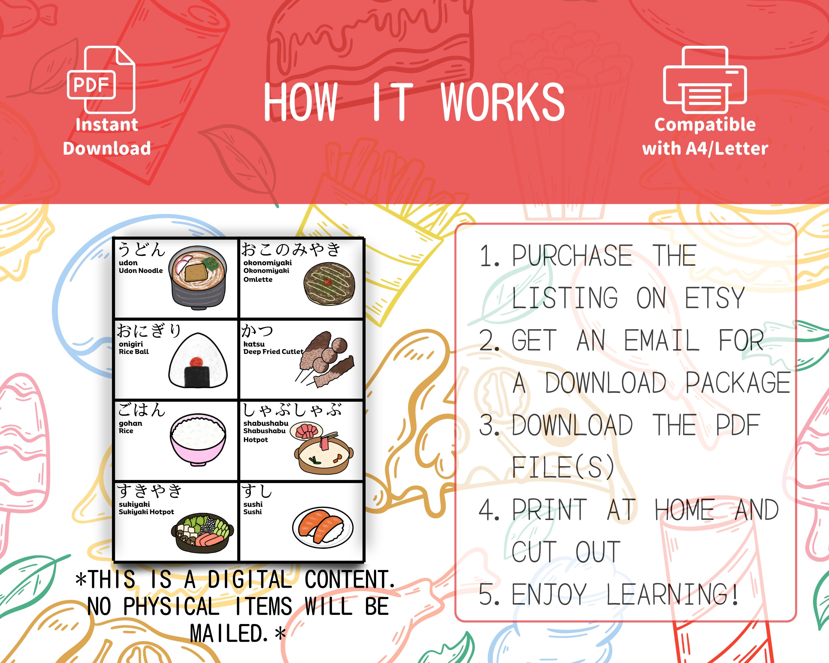 Learn to Read Popular Japanese Food in Hiragana With Japanese ...
