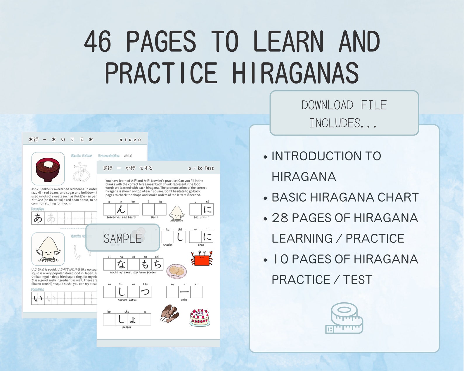 Hiragana Workbook to Practice Japanese Reading and Writing Worksheets ...