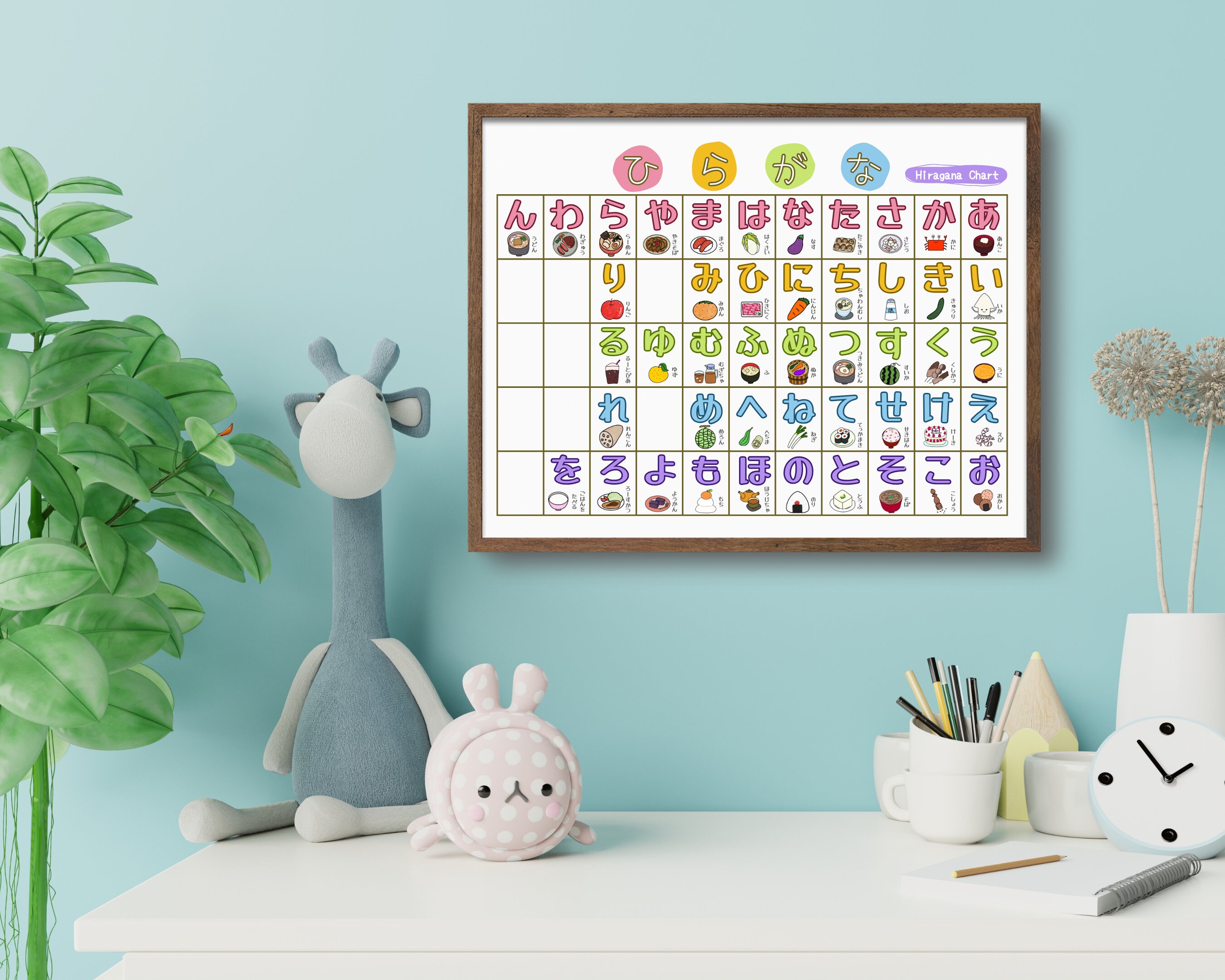 Hiragana Chart With Japanese Food Easy Download and Print at Home Study ...