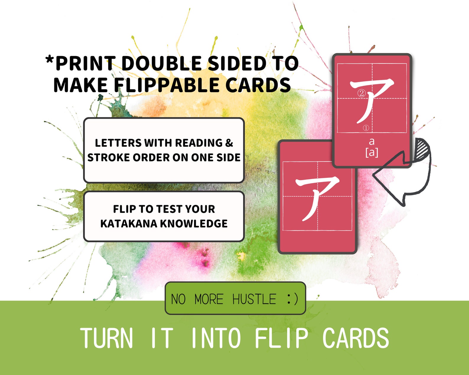 Hiragana Katakana Flashcard Bundle Japanese Flashcards Katakana and ...