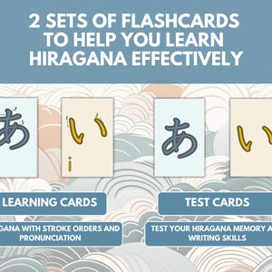 Hiragana Cards Color Coordinated Japanese Practice Flashcards With ...