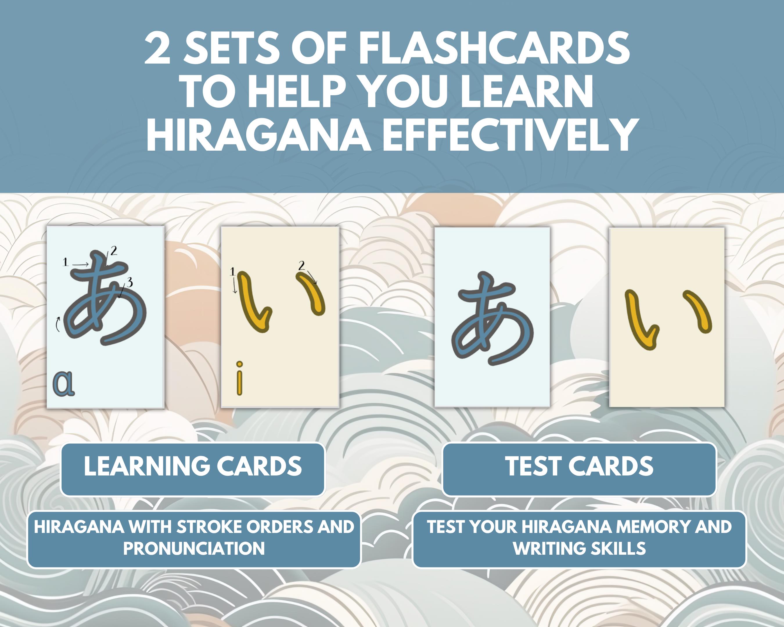 Hiragana Cards Color Coordinated Japanese Practice Flashcards With ...
