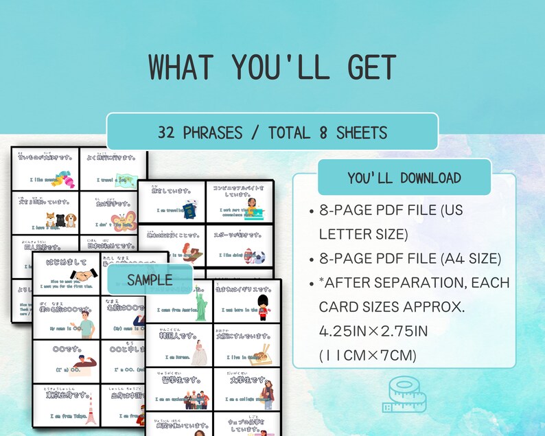 Japanese Self-introduction Flashcards: Basic Phrases, Hiragana Learning ...