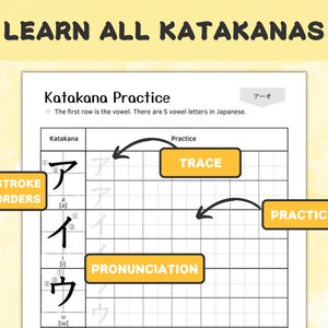 Hiragana and Katakana Worksheets Bundle for Japanese Characters ...