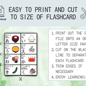 Japanese Worksheet Bundle Flashcards Hiragana With Japanese Food ...