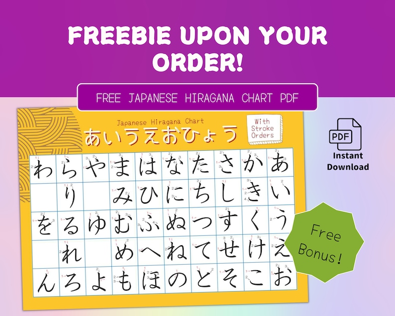 Japanese Color Flashcards: Hiragana & Kanji Learning (digital Download ...