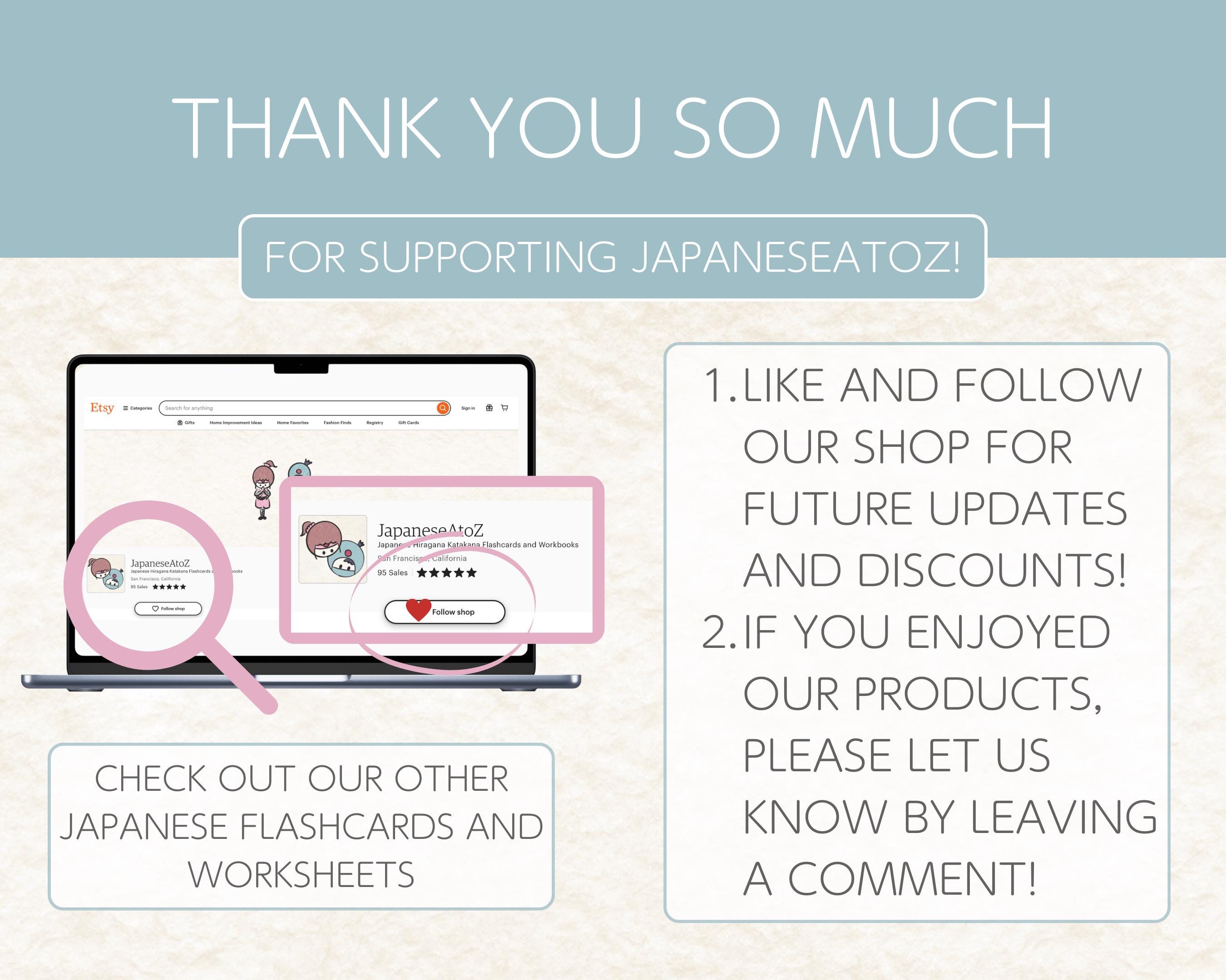 Japanese Color Flashcards: Hiragana & Kanji Learning (digital Download ...