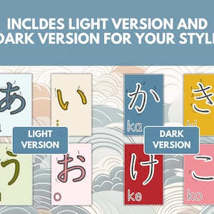 Hiragana Cards Color Coordinated Japanese Practice Flashcards With ...