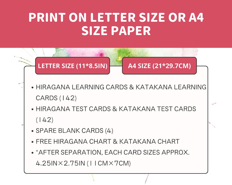 Japanese Flashcards: Hiragana & Katakana Bundle (digital Download) - Etsy