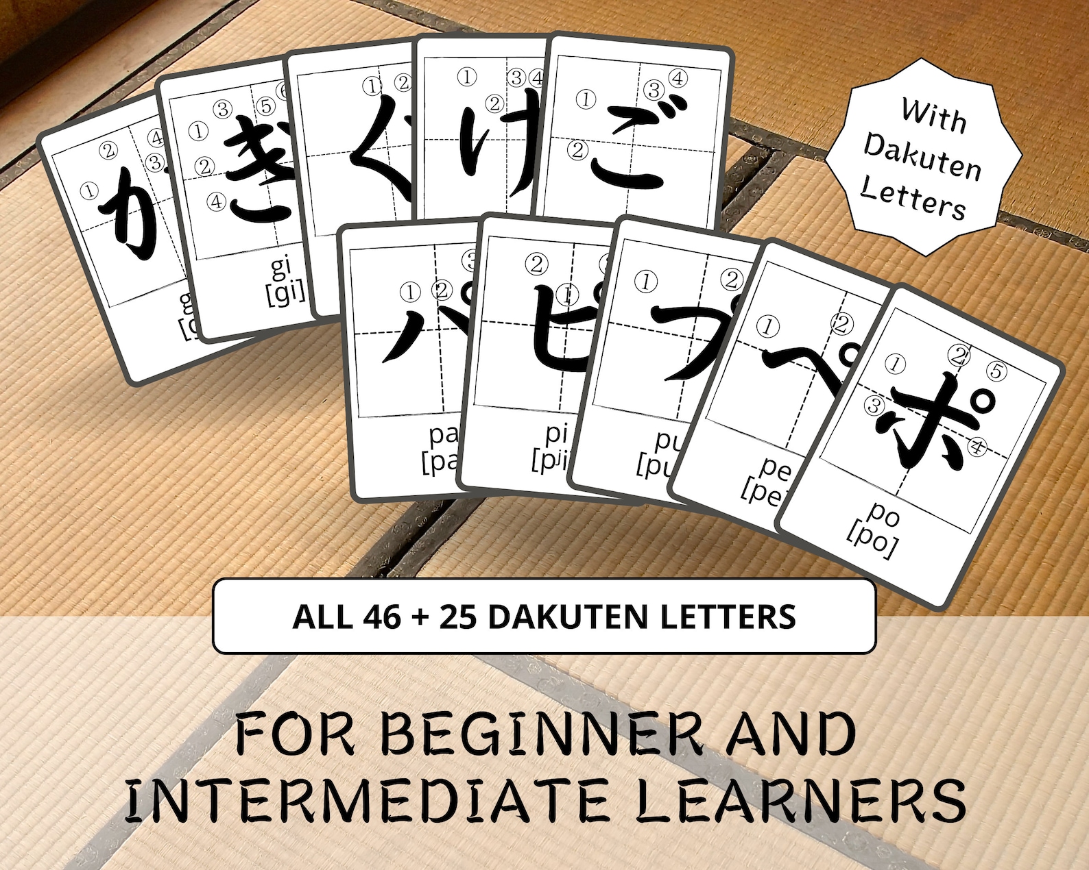 Hiragana Katakana Practice Flashcard Bundle for Japanese Learners ...