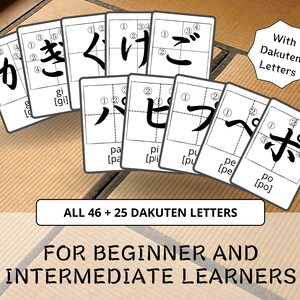 Hiragana Katakana Practice Flashcard Bundle for Japanese Learners ...