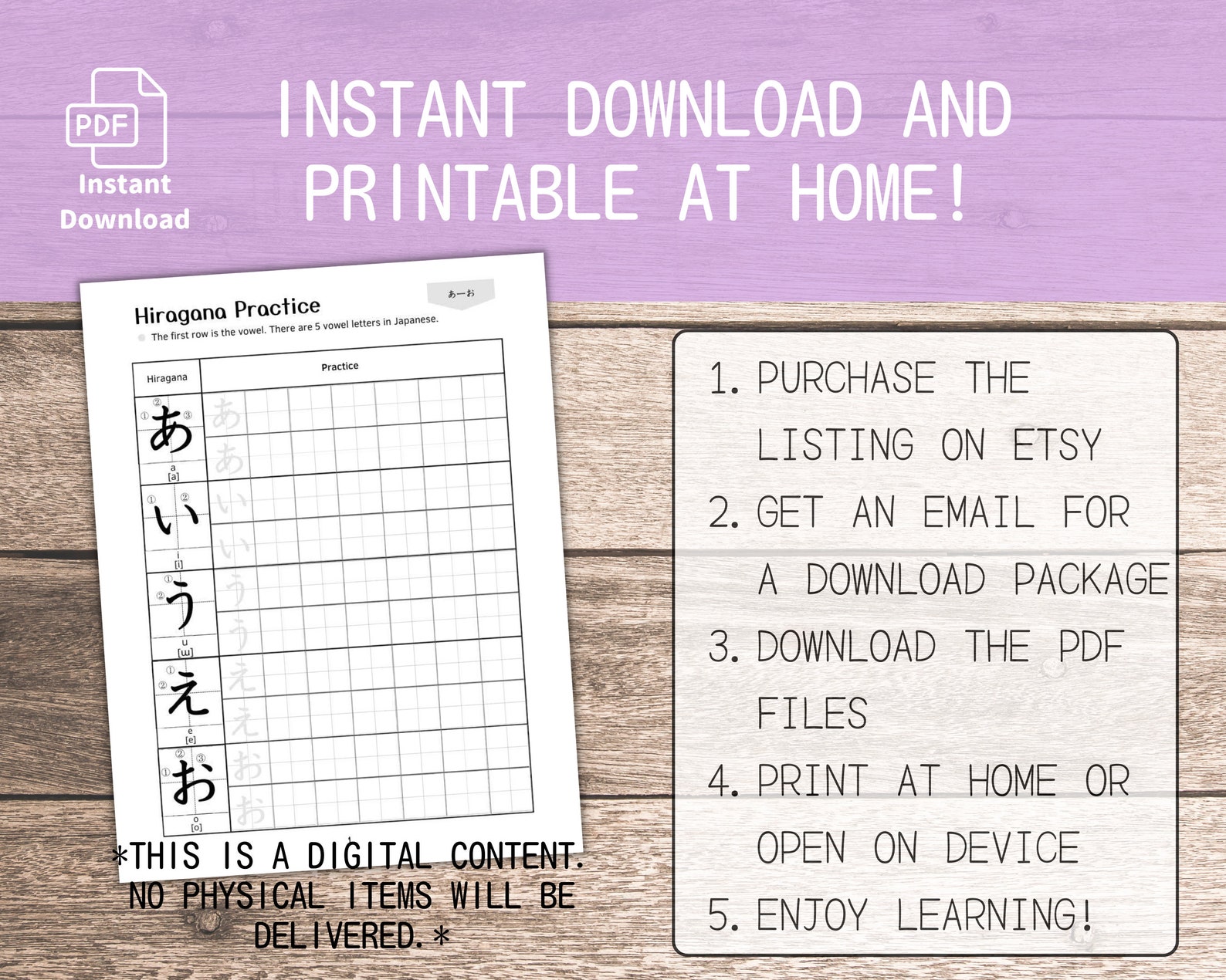 Hiragana Practice Worksheet for Japanese Learners and Children With ...