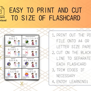 Japanese Greeting Flashcards Basic and Seasonal Greetings With - Etsy
