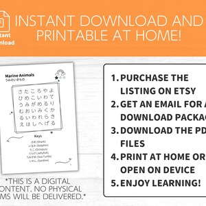 Word Search for Japanese Learning Game Homeschooling Workbook Digital ...