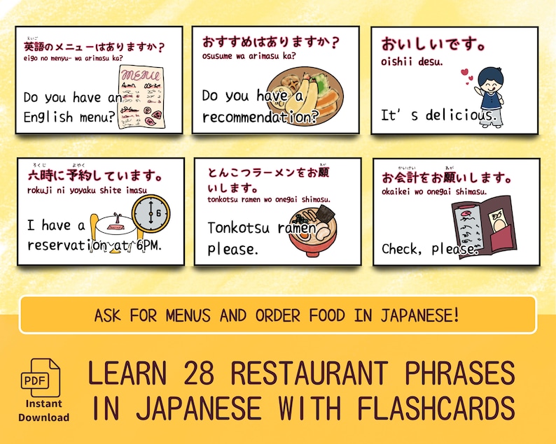 28 Japanese Phrases You Can Use at A Restaurant Ask for Menus and Order ...