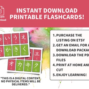 Japanese Flashcards: Hiragana & Katakana Bundle (digital Download) - Etsy