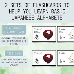 Japanese Worksheet Bundle Flashcards Hiragana With Japanese Food ...