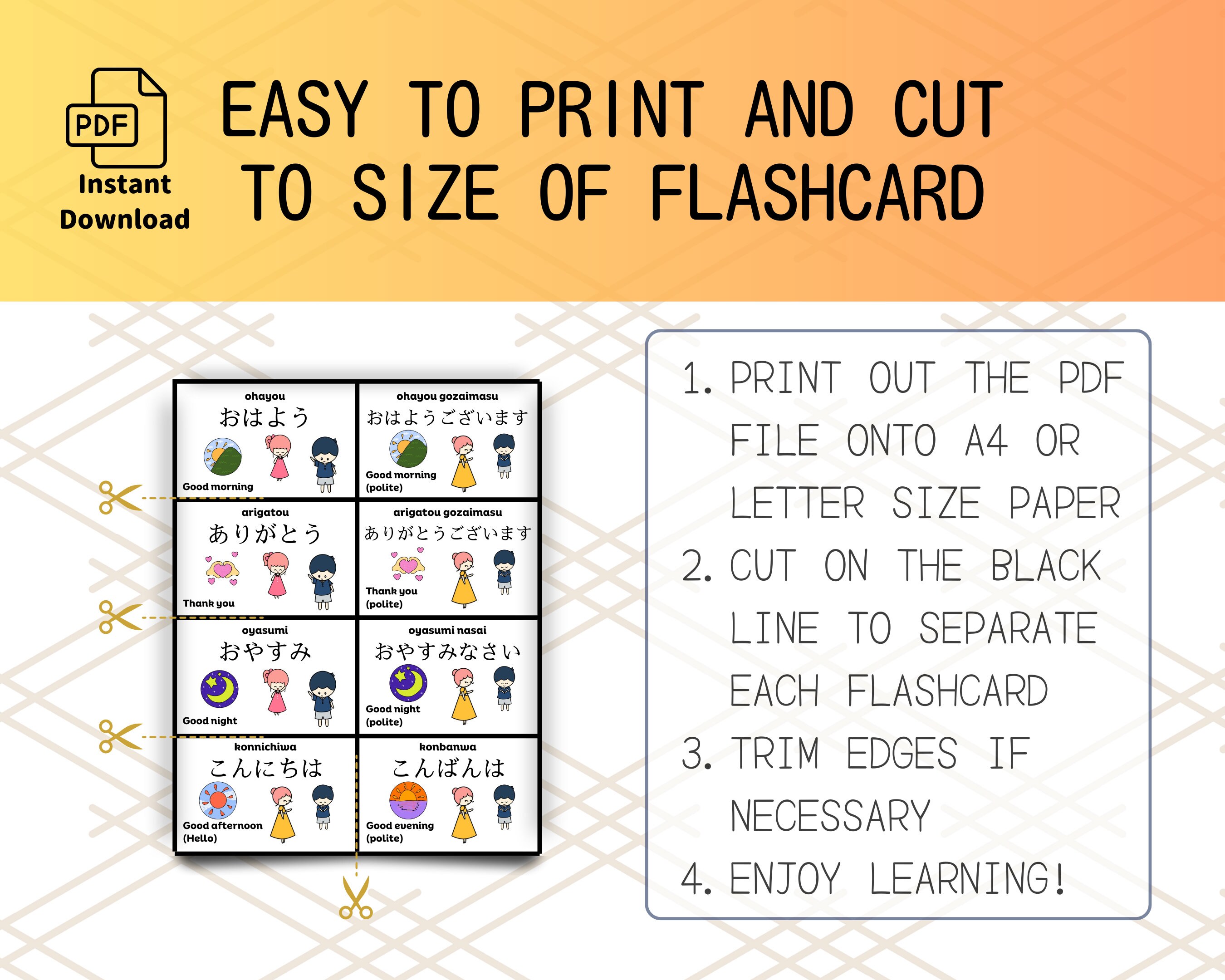 Japanese Greetings Flashcards: Hiragana Study (digital Download) - Etsy