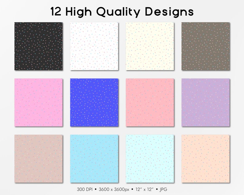 Seamless Rainbow Sprinkle Digital Papers, Rainbow Jimmies Ice Cream ...