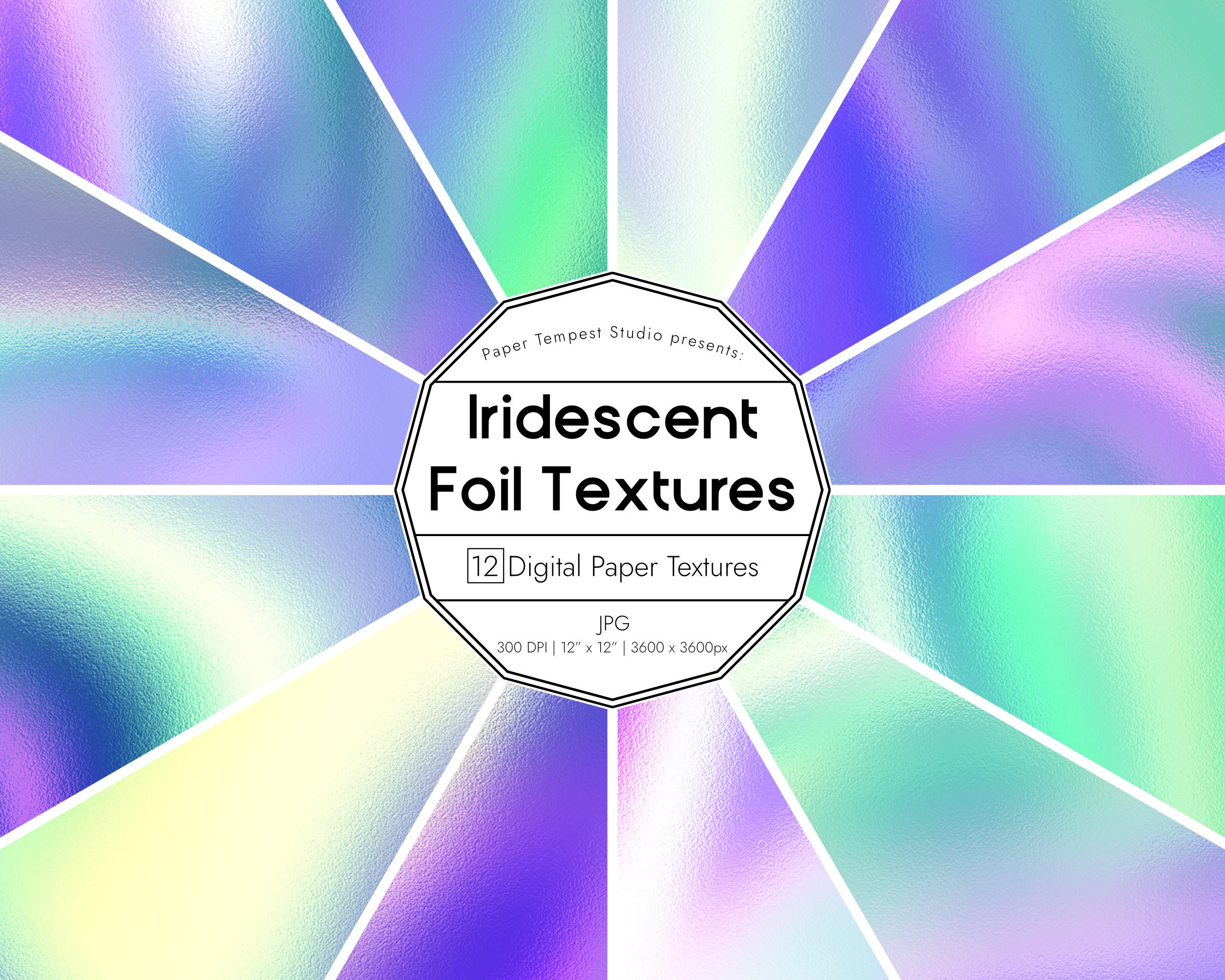 Iridescent Foil Digital Paper Textures, Holographic Foil Paper ...