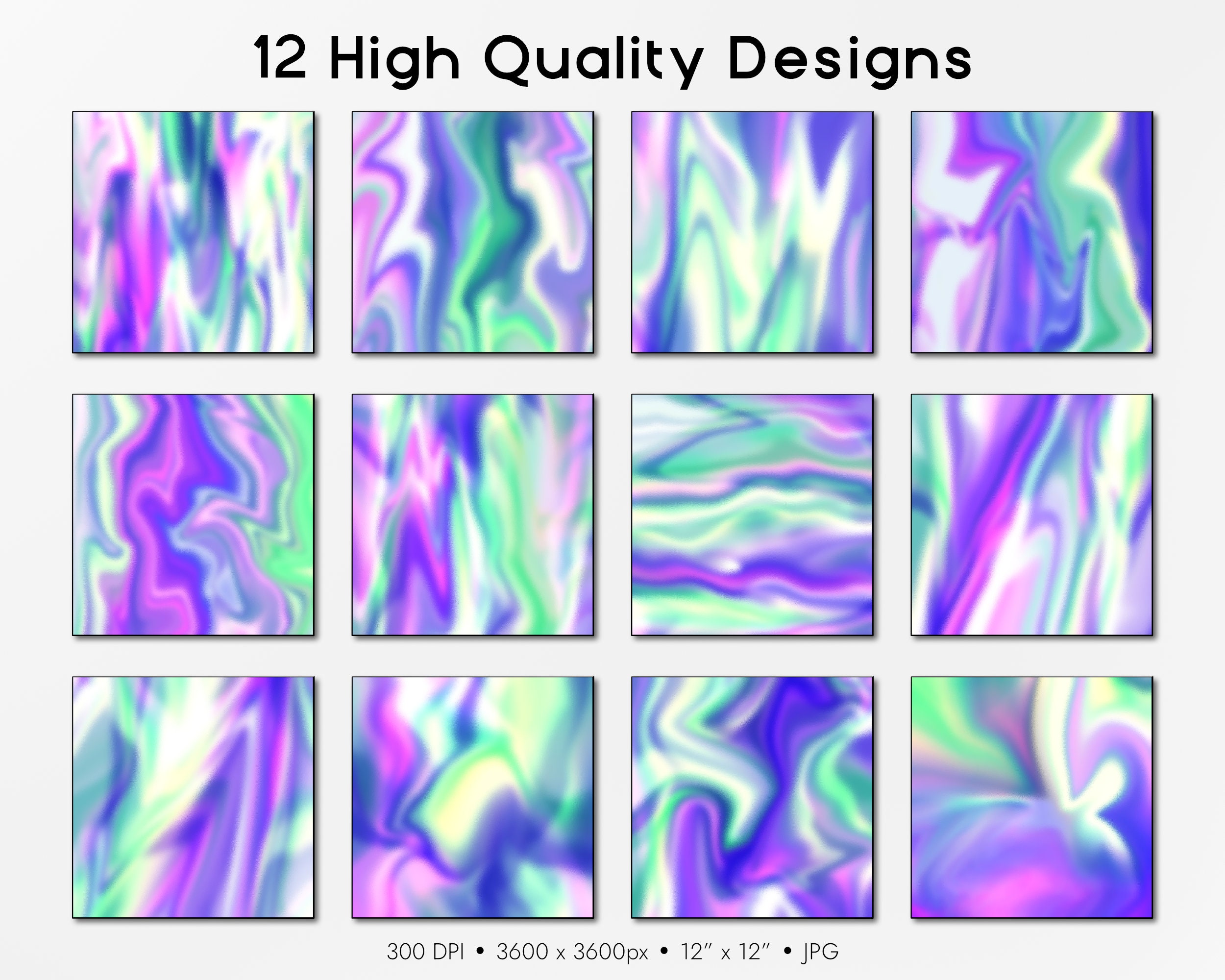 Iridescent Foil Digital Paper Textures, Holographic Foil Paper ...