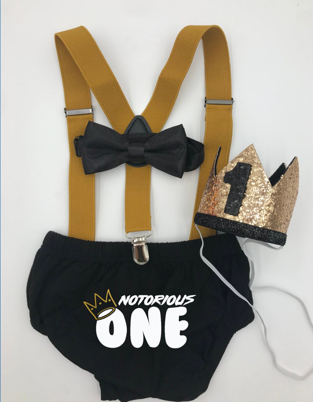 Notorious ONE First Birthday Outfit, Baby Boy Cake Smash Outfit, Black ...