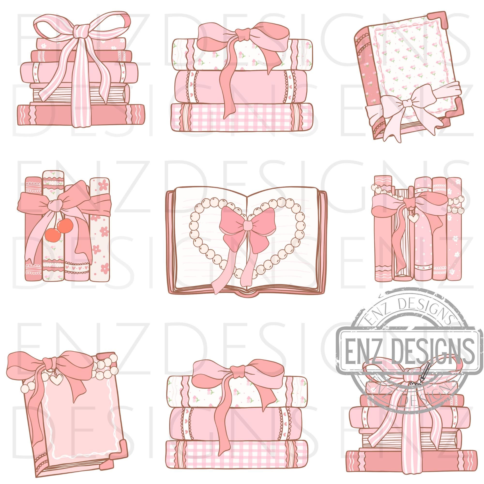 Coquette Pink Book Png, Book Png Design, Girly Books Png, Tending Png ...