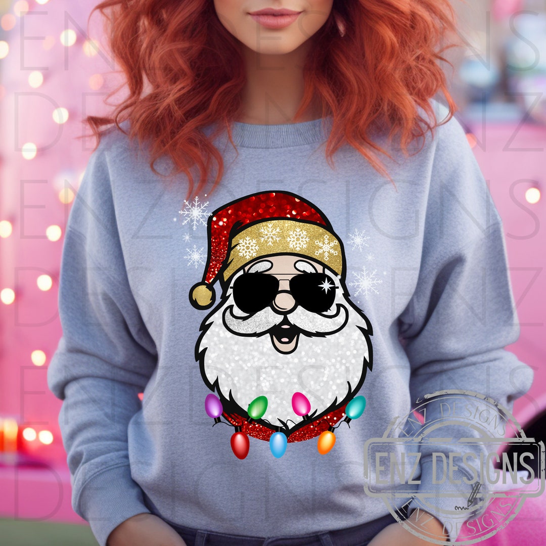 Glitter Santa Png, Glitter Christmas, Glitter PNG, Pink Christmas, Pink ...