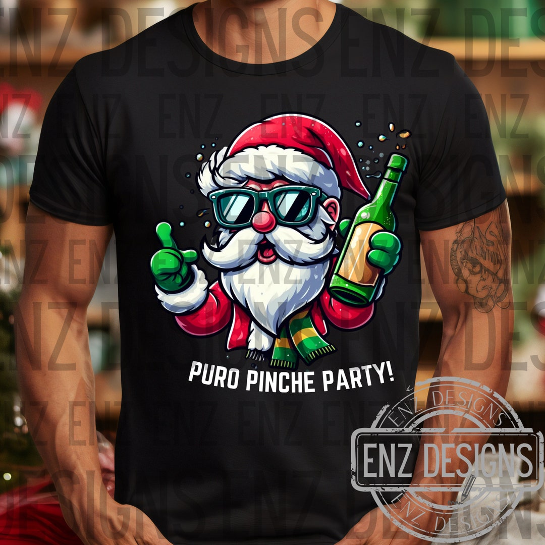 Puro Party Santa, Funny Christmas PNG, Spanish Christmas, Trendy ...