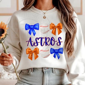 Coquette Astro Bows Png, Orange and Blue Bows Png Design, Sporty Png ...