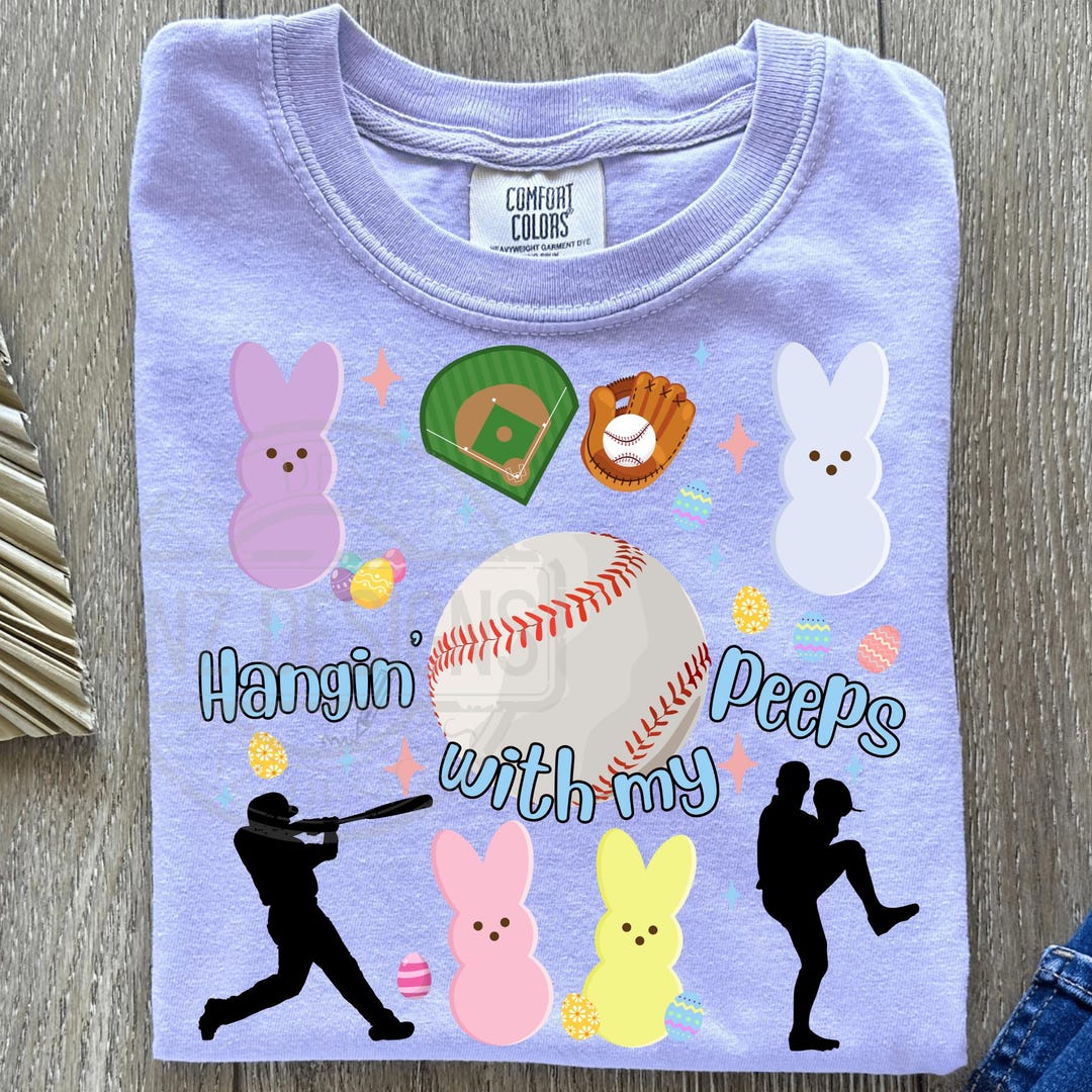 Hanging With My Peeps Baseball Png, Easter Baseball PNG, Easter Peeps ...
