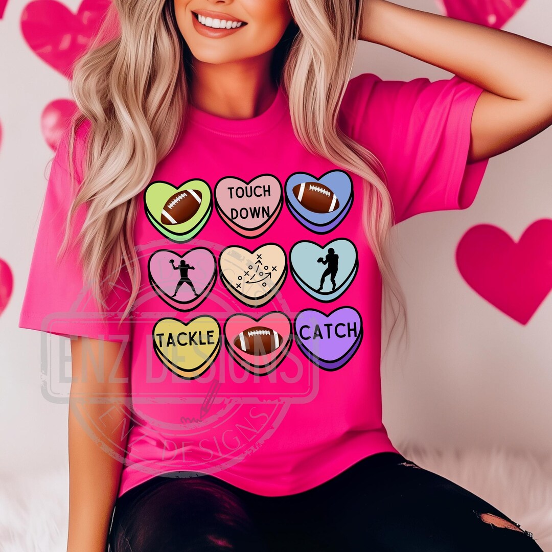 Football Hearts Png, Valentine Football PNG, Valentines Day Football ...