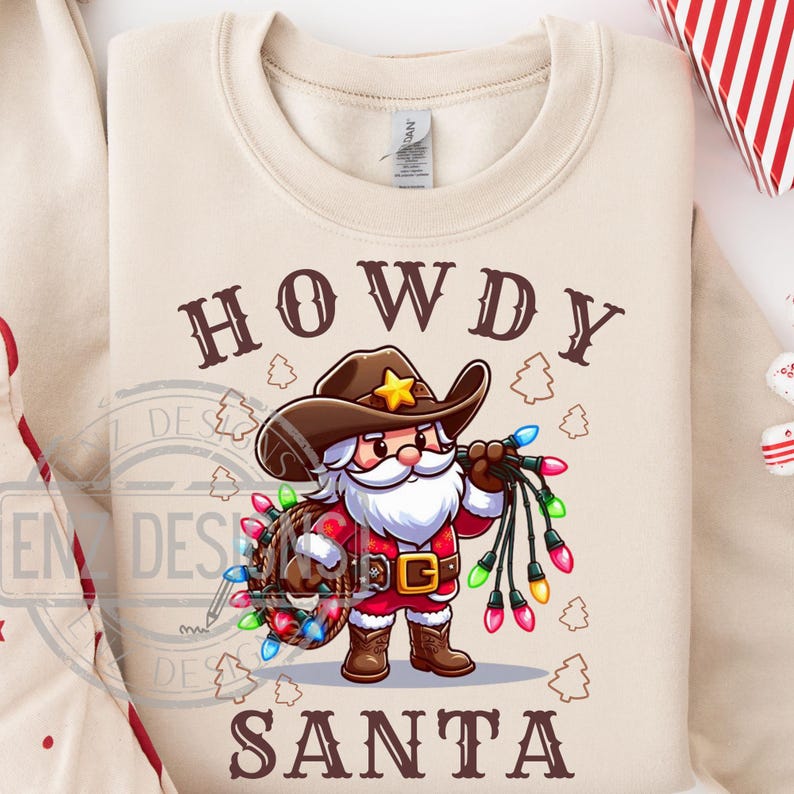 Howdy Santa Png, Western Christmas Png, Country Christmas Png, Cowboy ...