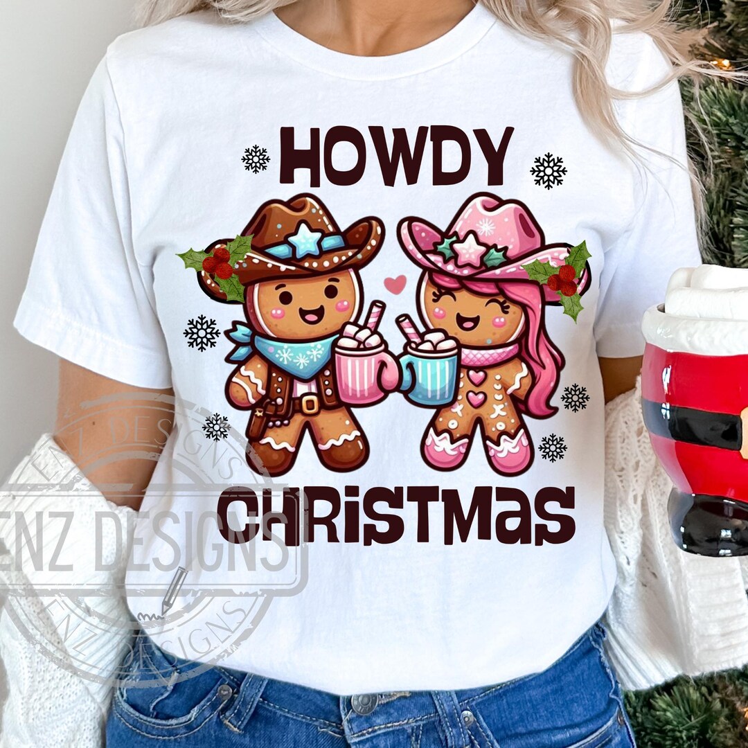 Howdy Christmas PNG Western Gingerbread Man Cowboy Png Retro Western ...