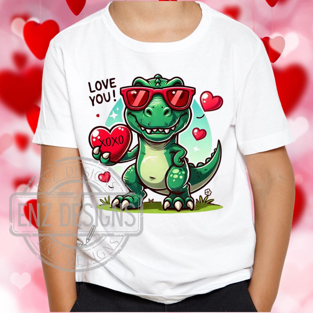 Valentine's Day T-rex Png, Dino Love Png, T-rex Valentine Png ...