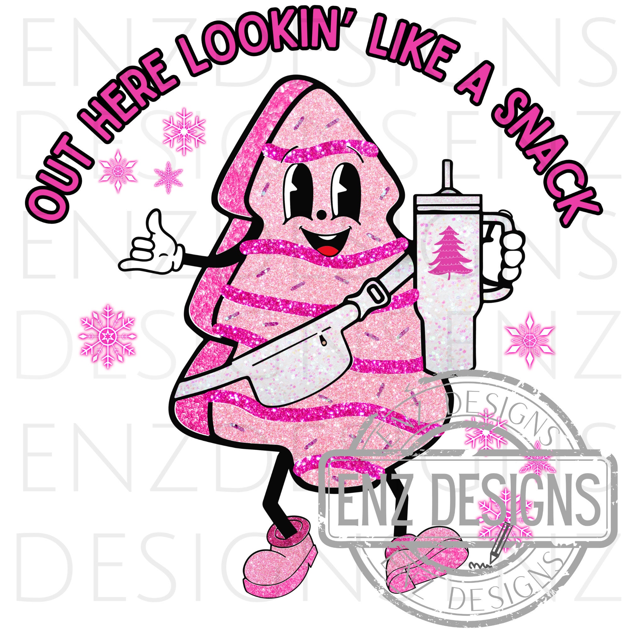 Out Here Lookin Like A Snack PNG, Christmas Tree Cake Snack With ...